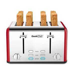 Sencor 2-Slice Red Long Slot Toaster with Rack STS6054RD - The Home Depot