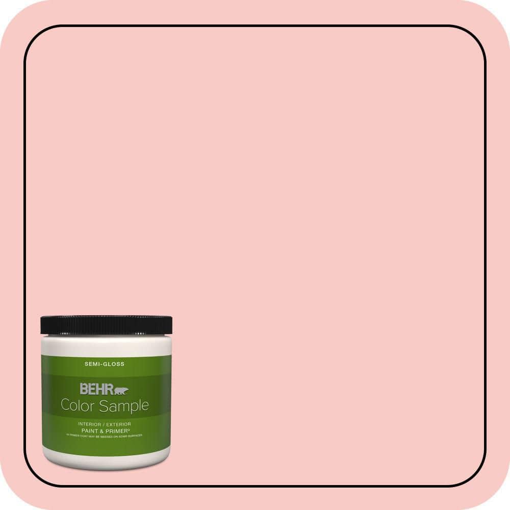 BEHR PREMIUM PLUS 8 oz. #160C-2 Flush Pink Semi-Gloss Interior/Exterior ...