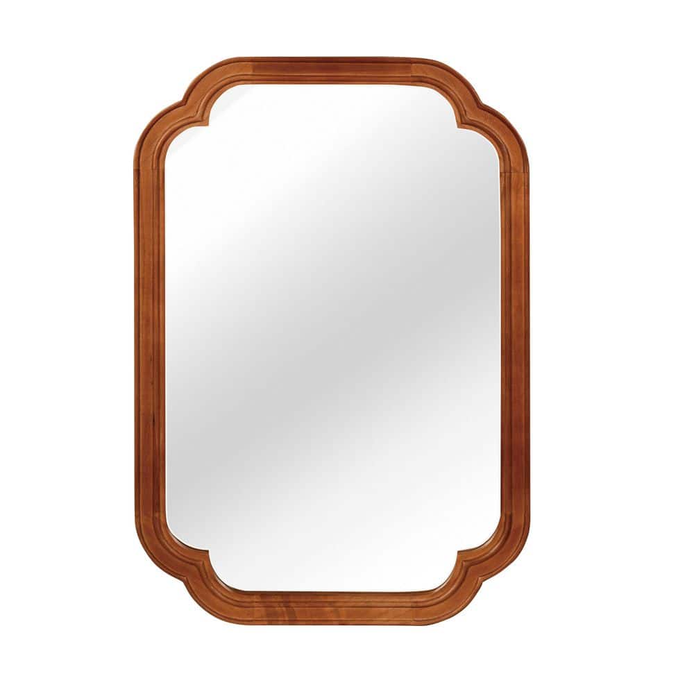Yellowish Brown 20 in W x 30 in. H Rectangle Wood Frame Rounded Corner ...