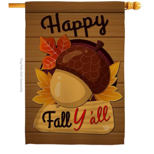 Ornament Collection 28 in. x 40 in. Happy Fall Y'all Fall House Flag ...