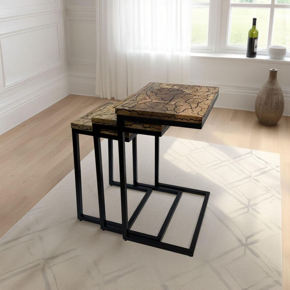 Carolina Chair & Table Electra 18 in. Wide Natural/Black Electrified ...