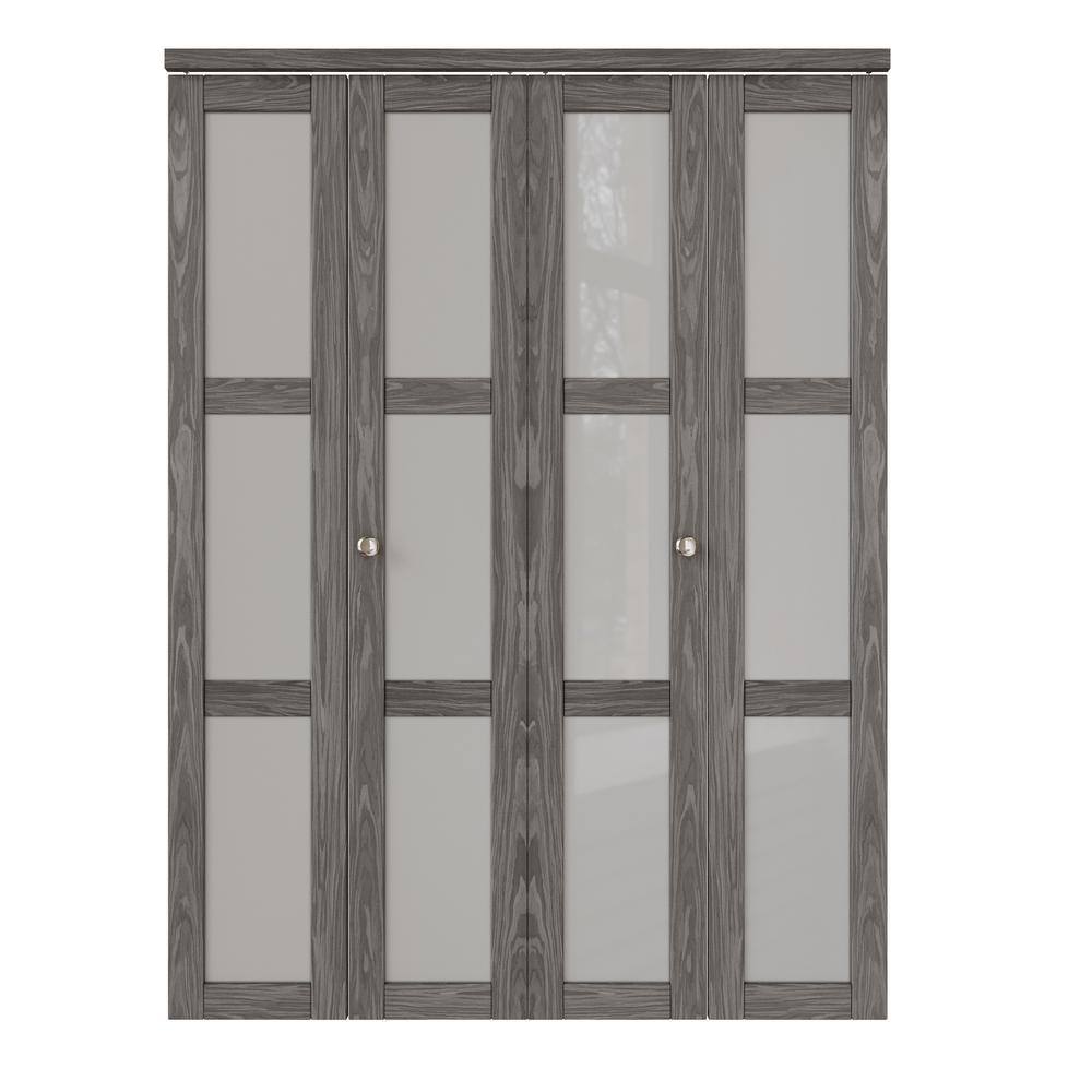 Reviews for ARK DESIGN 60 in. x 80 in. 3-Lite Frosted Glass Solid Core ...