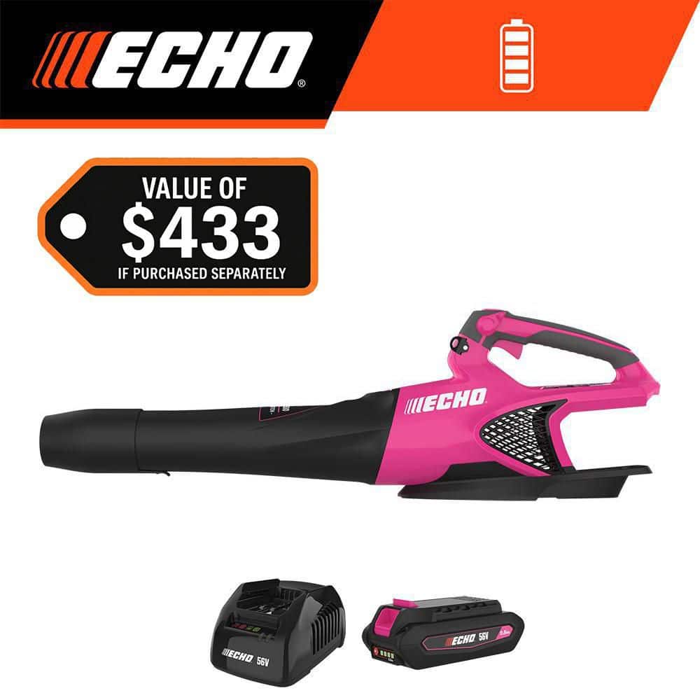 ECHO 56V 151 MPH 526 CFM Limited Edition Pink Cordless Battery Powered ...