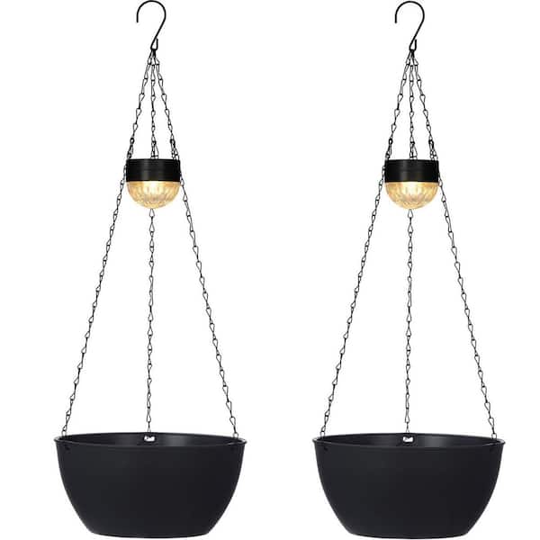 2-Pack 12 in. Metal Hanging Baskets for Plants Outdoor, Hanging Planters Basket for Garden ...