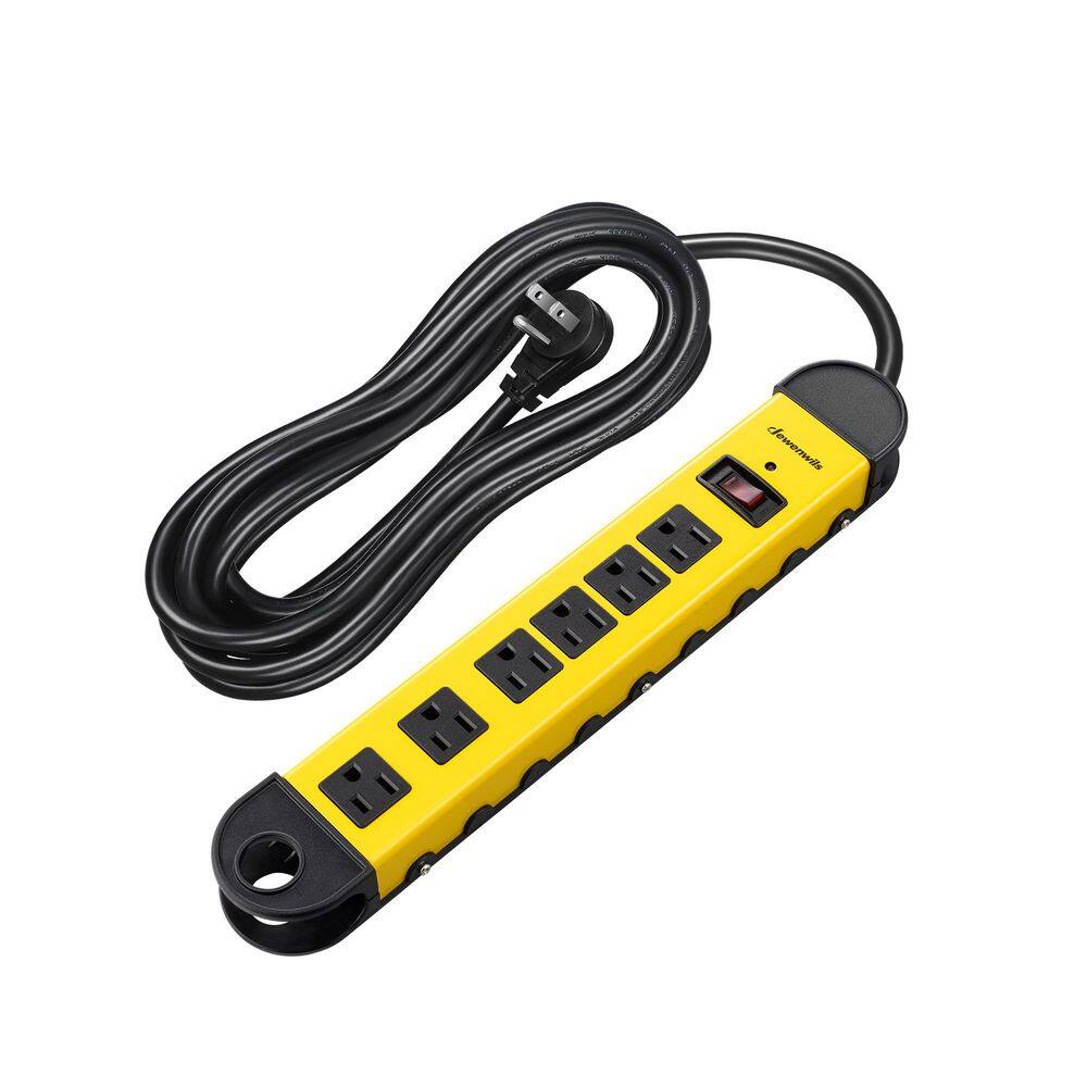 DEWENWILS 15 ft. 6-Outlet Heavy-Duty Metal Surge Protector Power Strip ...