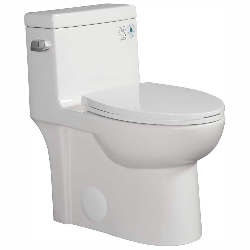 FORCLOVER 12 in. 1-Piece 1.28 GPF Single Flush ADA Height Water-Saving ...