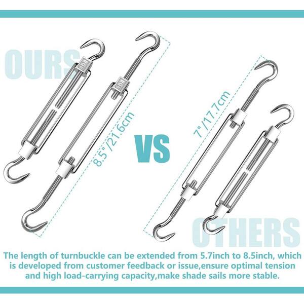 3/8 Turnbuckle Turnbuckle Lsqurel 10PCS 304 Stainless Steel Turnbuckle ...