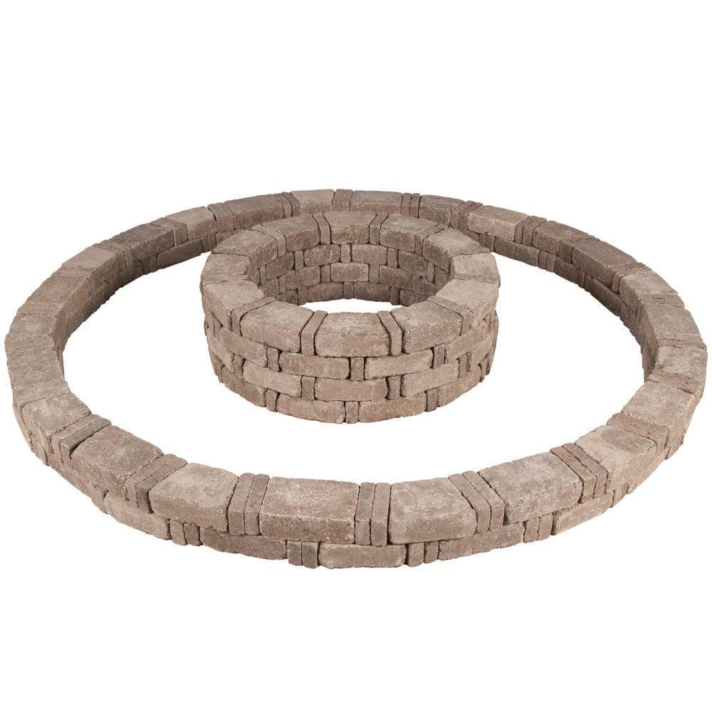 Pavestone RumbleStone 106 in x 14 in. Double Tree Ring Kit in Cafe ...