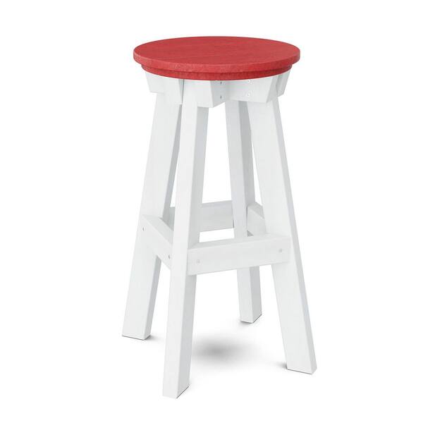Wildridge Heritage Cardinal Red and White HDPE Plastic Outdoor Bar ...