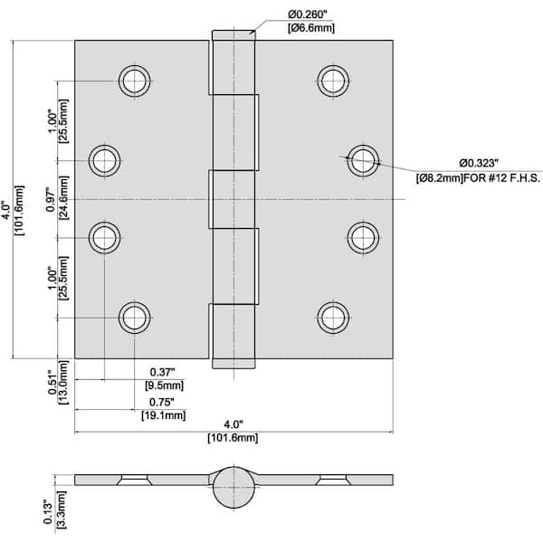 Door Hinges Dimensions