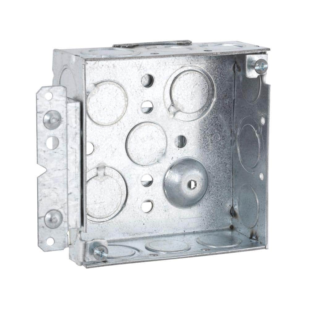 RACO 4 in. Square Welded Box, 1-1/2 Deep with 1/2 and 3/4 in. TKO's and ...