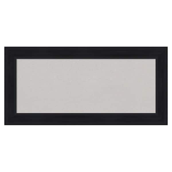 Amanti Art Abbey Black 35 in. x 17 in. Poly Framed Grey Cork Memo Board ...