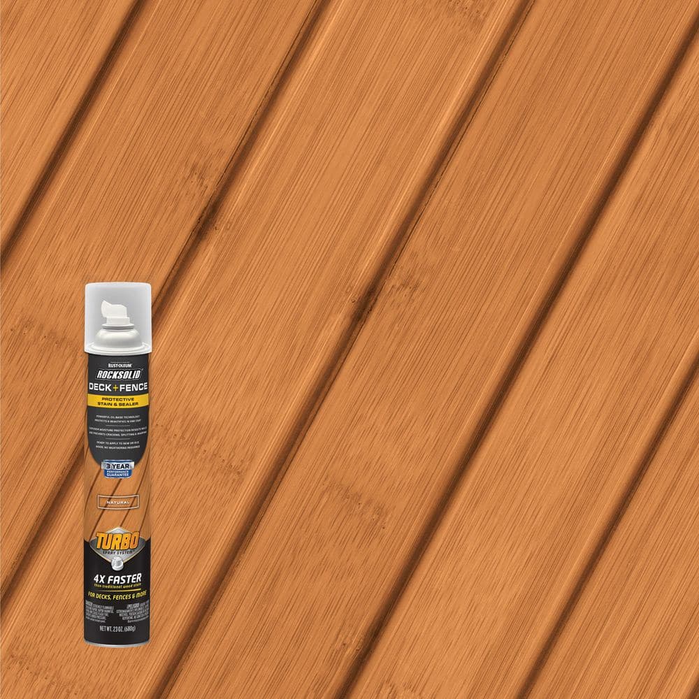 Rust-Oleum RockSolid 24 oz. Natural Deck and Fence Exterior Turbo Stain ...
