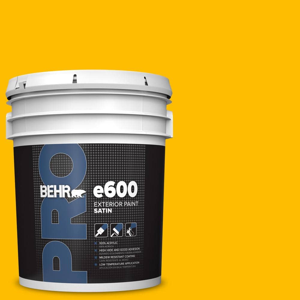 BEHR PRO 5 gal. #340B-7 Empire Yellow Satin Exterior Paint PR64305 ...