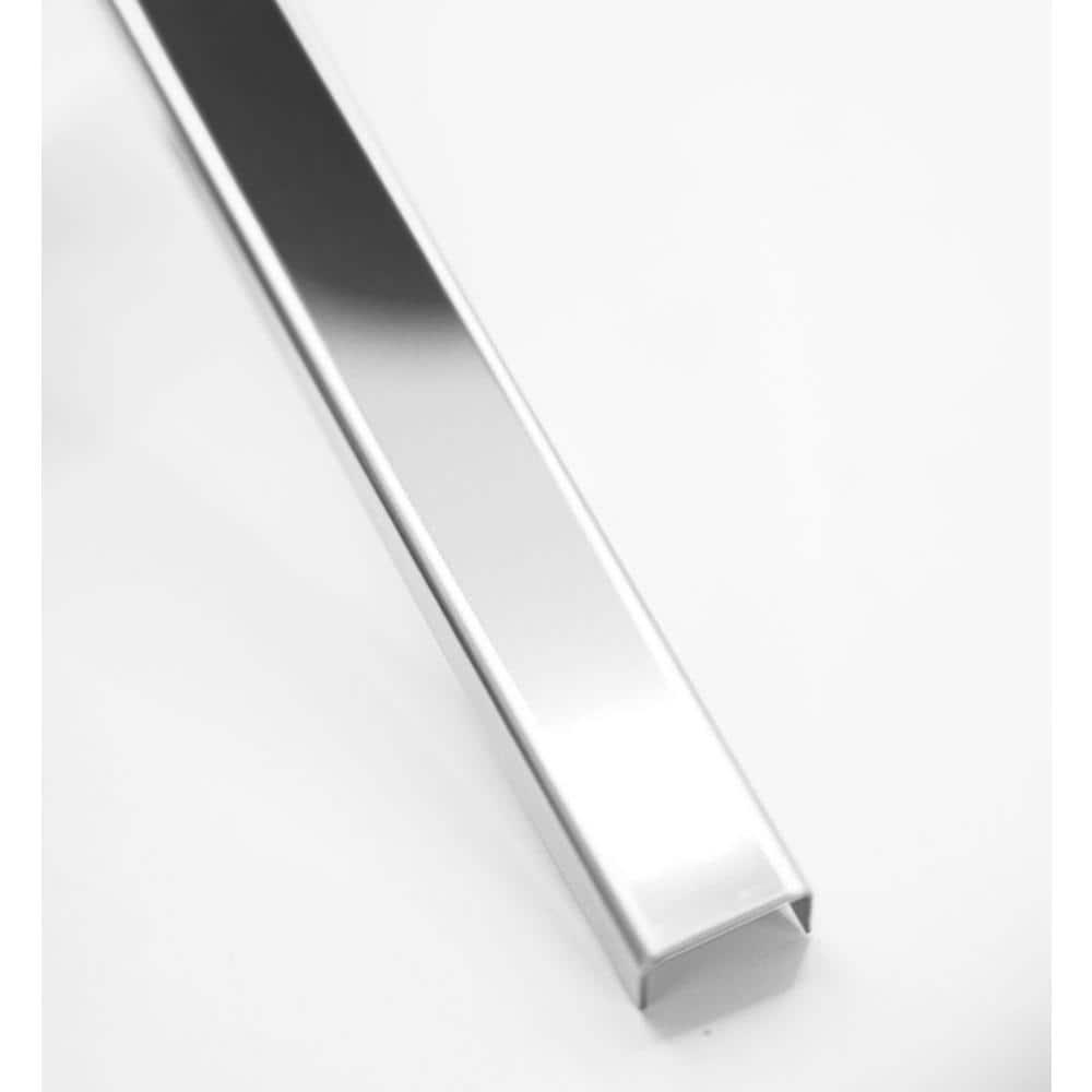 ACEROS SILVA LLC Mirrored Stainless Steel 0.59 in. W x 96 in. L Metal ...