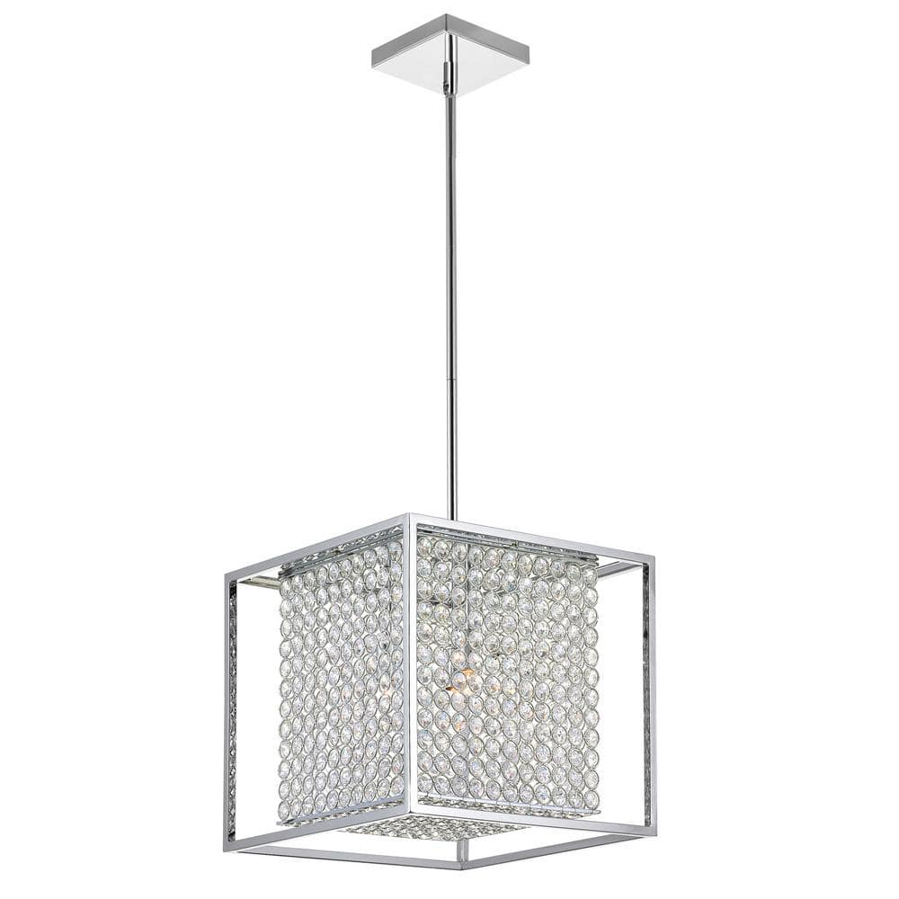 CWI Lighting Cube 3 Light Chandelier With Chrome Finish QS8381P12C-S ...