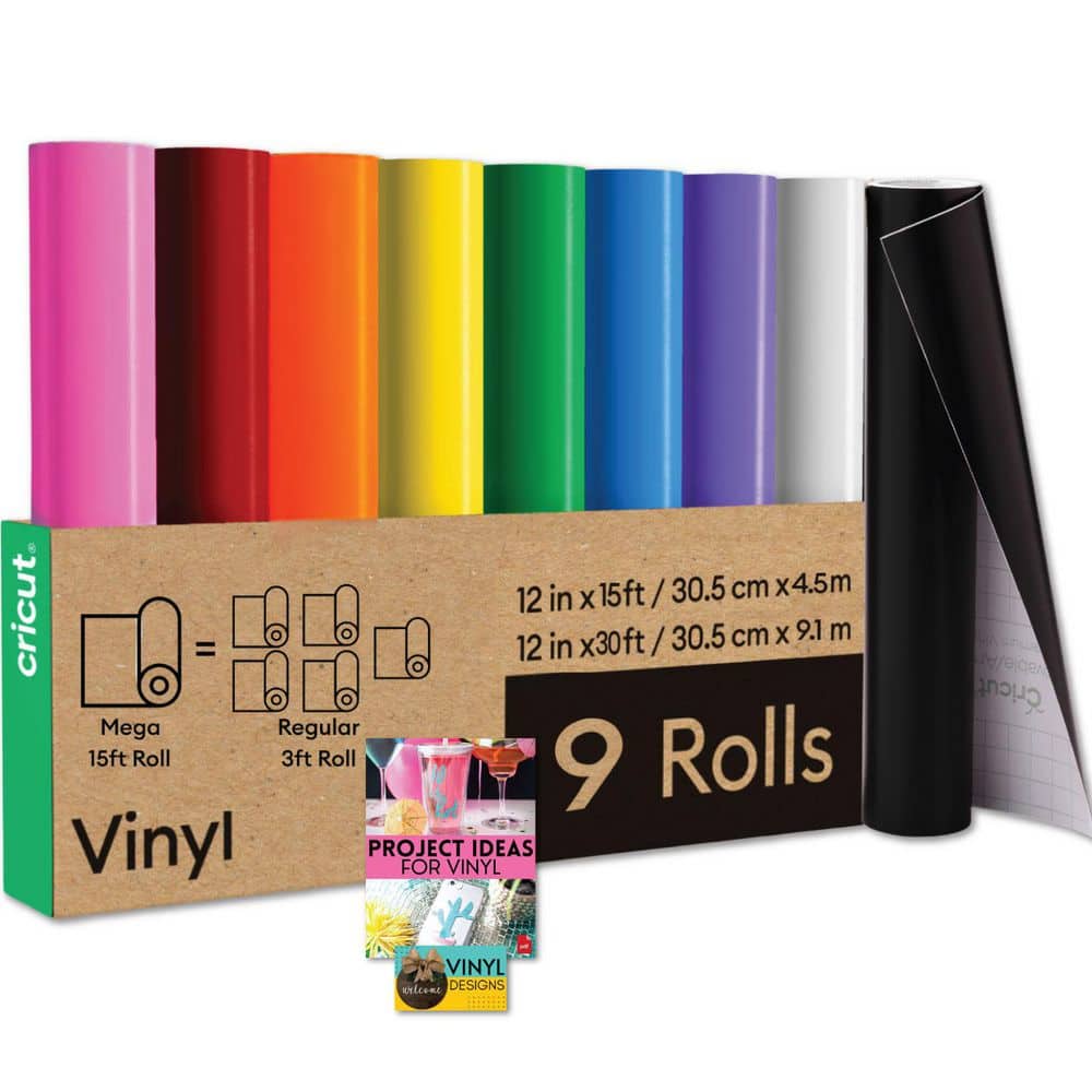 Cricut Premium Vinyl Rainbow Cutting Machine Accessories Bundle with 15 ...