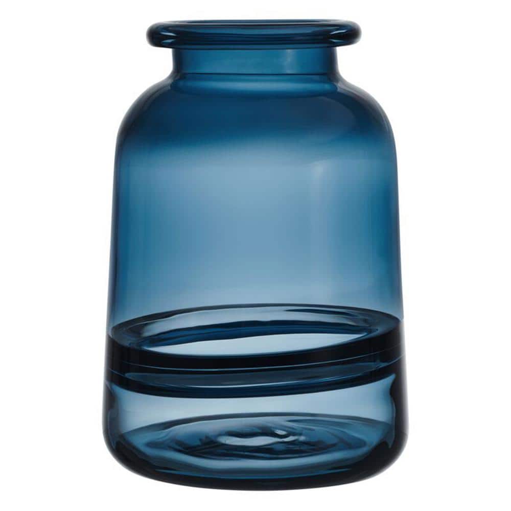Elements 5.91x5.91x8.86 Inch Blue Glass Vase, for Display with Faux or ...