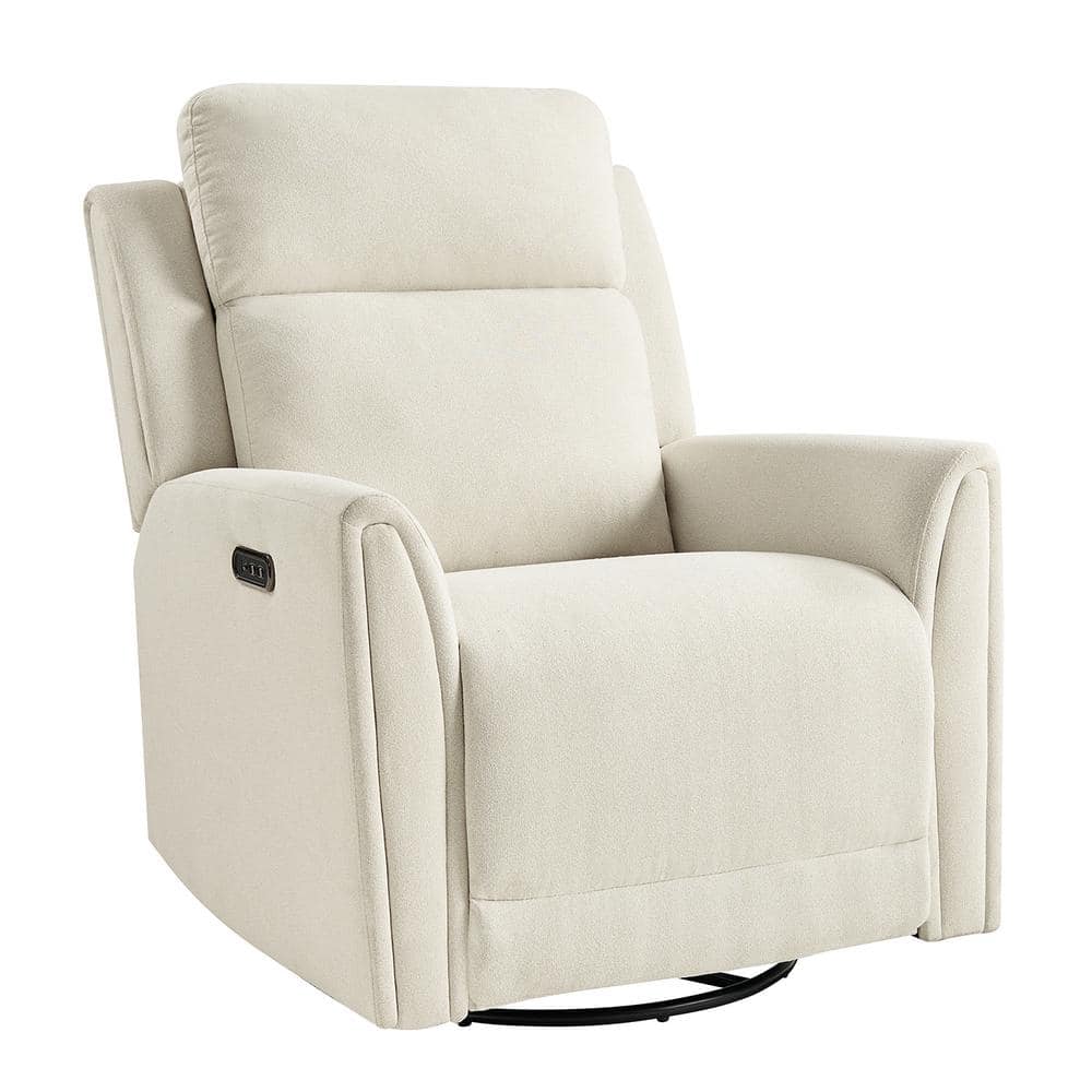 JAYDEN CREATION Arnold White Contemporary Swivel and Rocker Power ...
