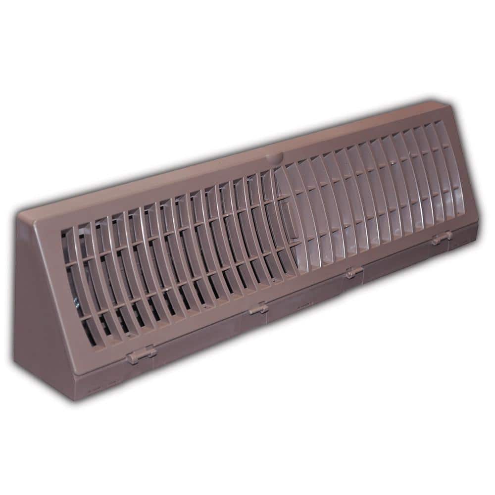Everbilt 18 in. 3-Way Plastic Baseboard Diffuser Supply in Brown ...