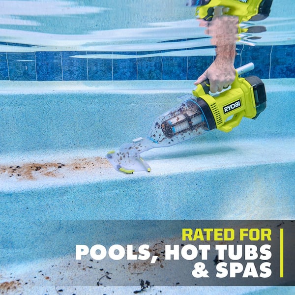 RYOBI ONE+ 18V Handheld Cordless Pool Vacuum Cleaner (Tool Only) with ...
