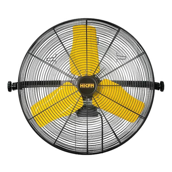 WOCK HICFM 24 in. 9100 CFM Yellow Industrial Wall Mounted Fan, TEAO ...