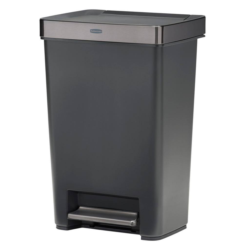 Rubbermaid 12.4G Premier Series III Step-On Trash Can with Stainless ...