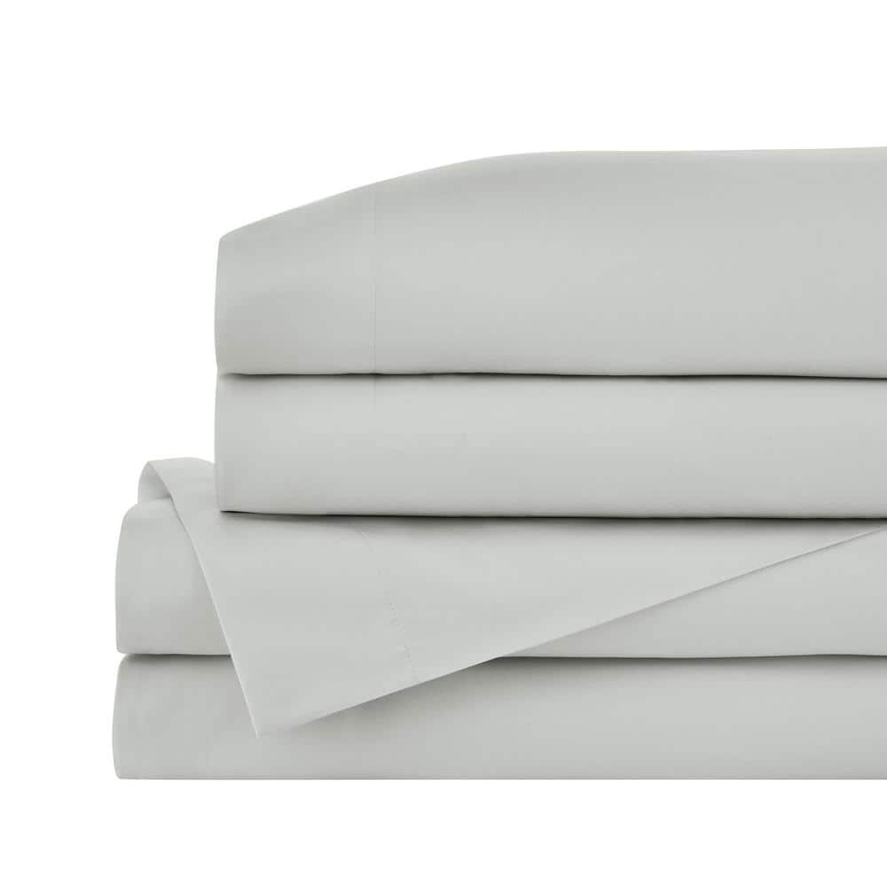 StyleWell Brushed Soft Microfiber Shadow Gray 4-Piece King Sheet Set ...