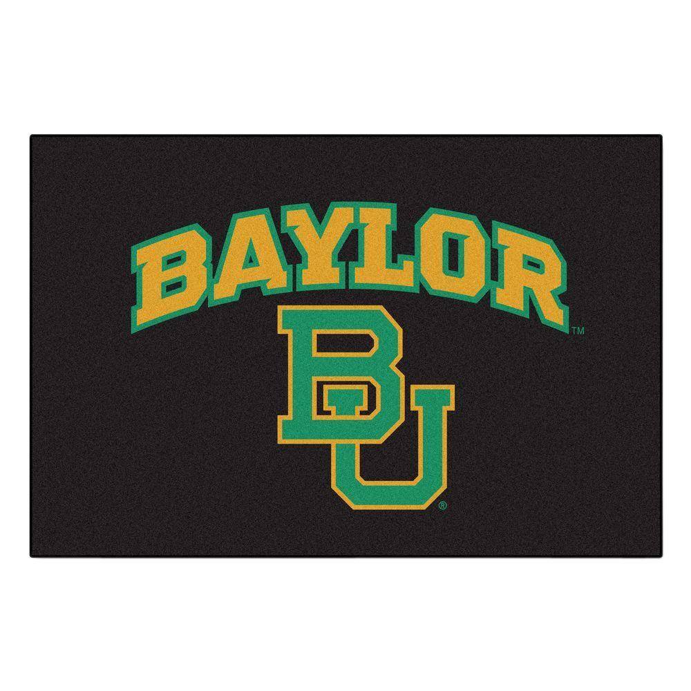 FANMATS NCAA Baylor University Black 19 in. x 30 in. Indoor Starter Mat ...