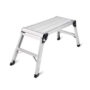 39 in. x 12 in. x 20 in. Portable Aluminum Work Platform, Folding Step ...