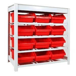 KING'S RACK Gray 6-Tier Boltless Bin Storage System Garage Storage Rack ...