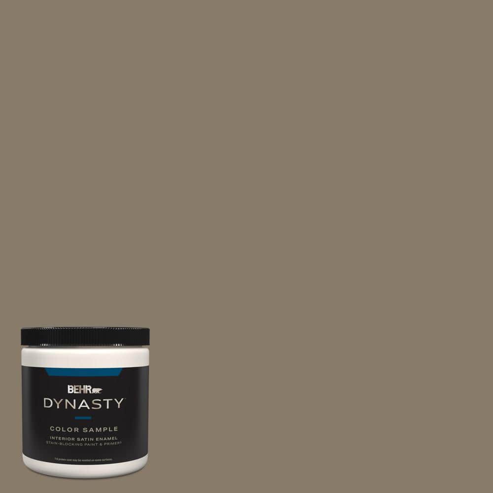 BEHR DYNASTY 8 oz. #PPU7-24 Native Soil One-Coat Hide Satin Enamel ...