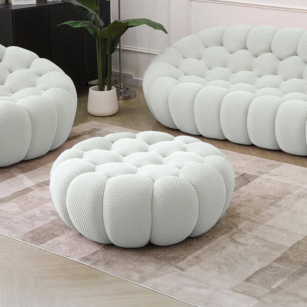 Magic Home 41.3 in. Armless 3D Knitted Fabric Roche Bubble Sofa Floor Lounge Couch Ottoman for ...