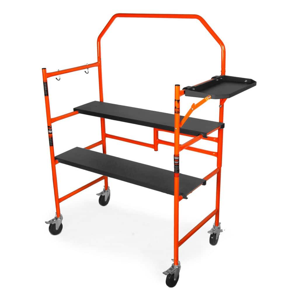 WEN 4 ft. H Portable Rolling Scaffolding, 500 lbs. Capacity with ...