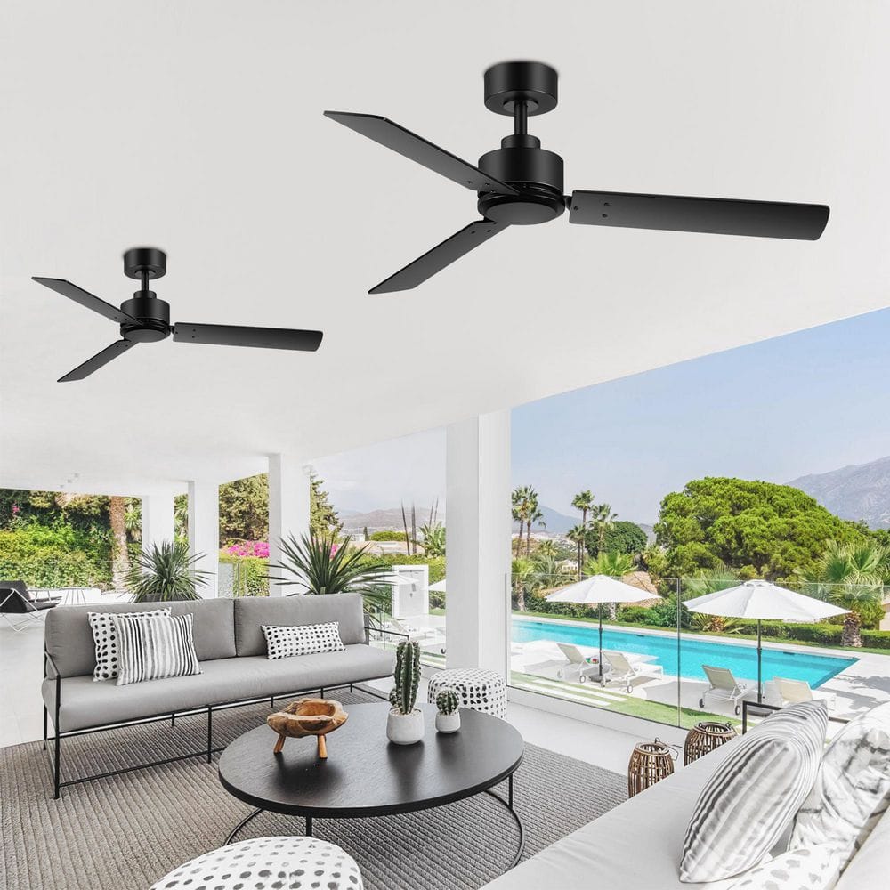 Airsurfer Primo 48 in. 2-Pack Black No-Light Ceiling Fan with 3-Plywood ...