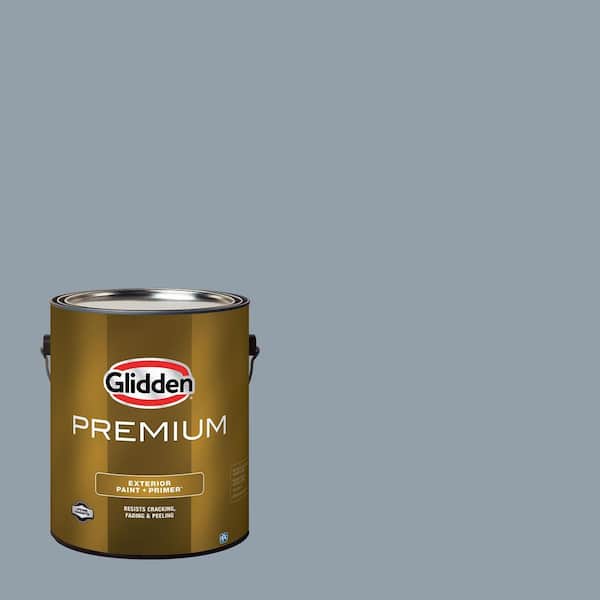 Glidden Premium 1 gal. Quicksilver PPG1041-5 Flat Exterior Latex Paint ...