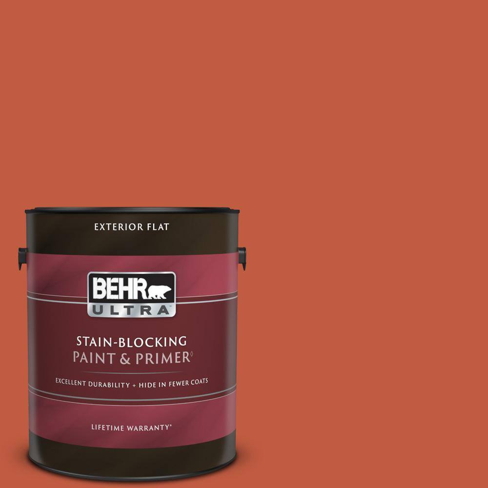 BEHR ULTRA 1 gal. #M180-7 Deep Fire Flat Exterior Paint & Primer 485301 ...