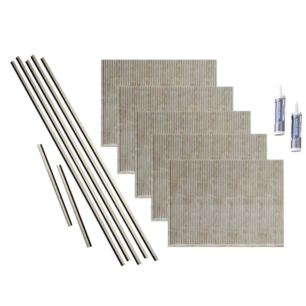 Fasade Rib 18 in. x 24 in. Vintage Metal Vinyl Decorative Wall Tile ...