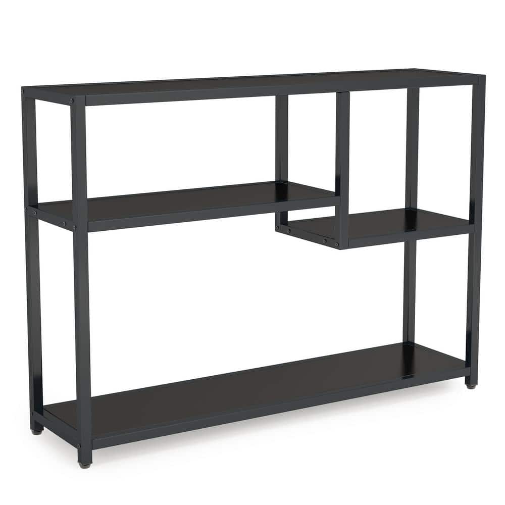 BYBLIGHT Turrella 43 in. Black Rectangle Particle Board Console Table ...