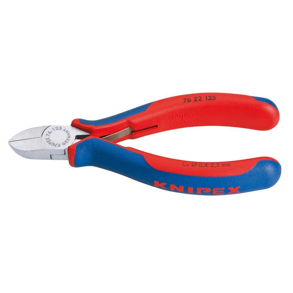 KNIPEX 5 in. Electronics Diagonal Cutters with Comfort Grip 76 22 125 ...