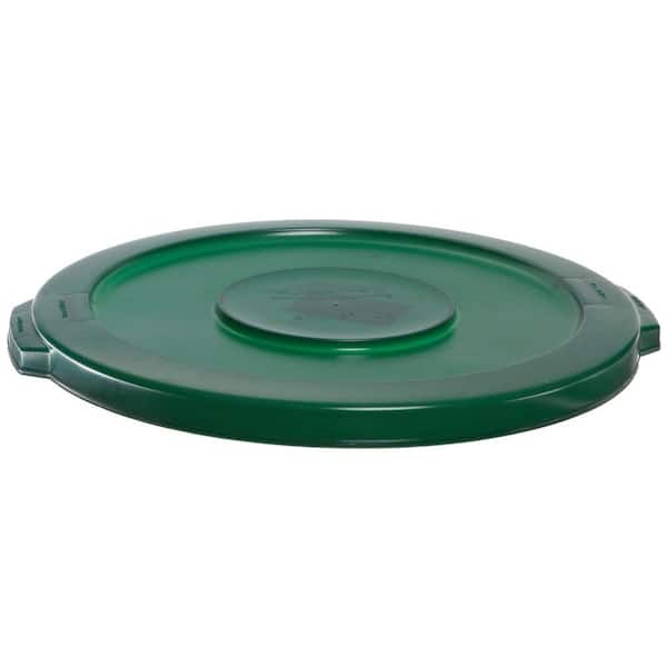 Rubbermaid Commercial Products Brute 10 Gal. Green Round Trash Can Lid ...
