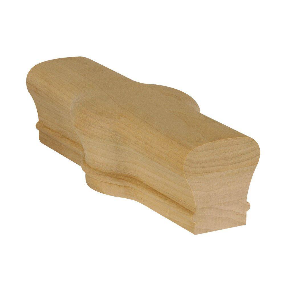 EVERMARK Stair Parts 7020 Unfinished Poplar Tandem Post Cap Handrail ...