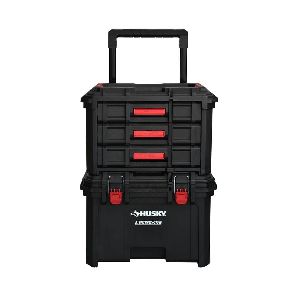 Husky Build-Out 22 in. Modular Tool Storage Rolling Tool Box and 3 ...