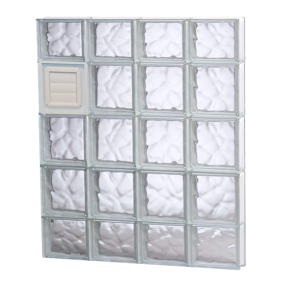 Clearly Secure 31 in. x 34.75 in. x 3.125 in. Frameless Wave Pattern ...