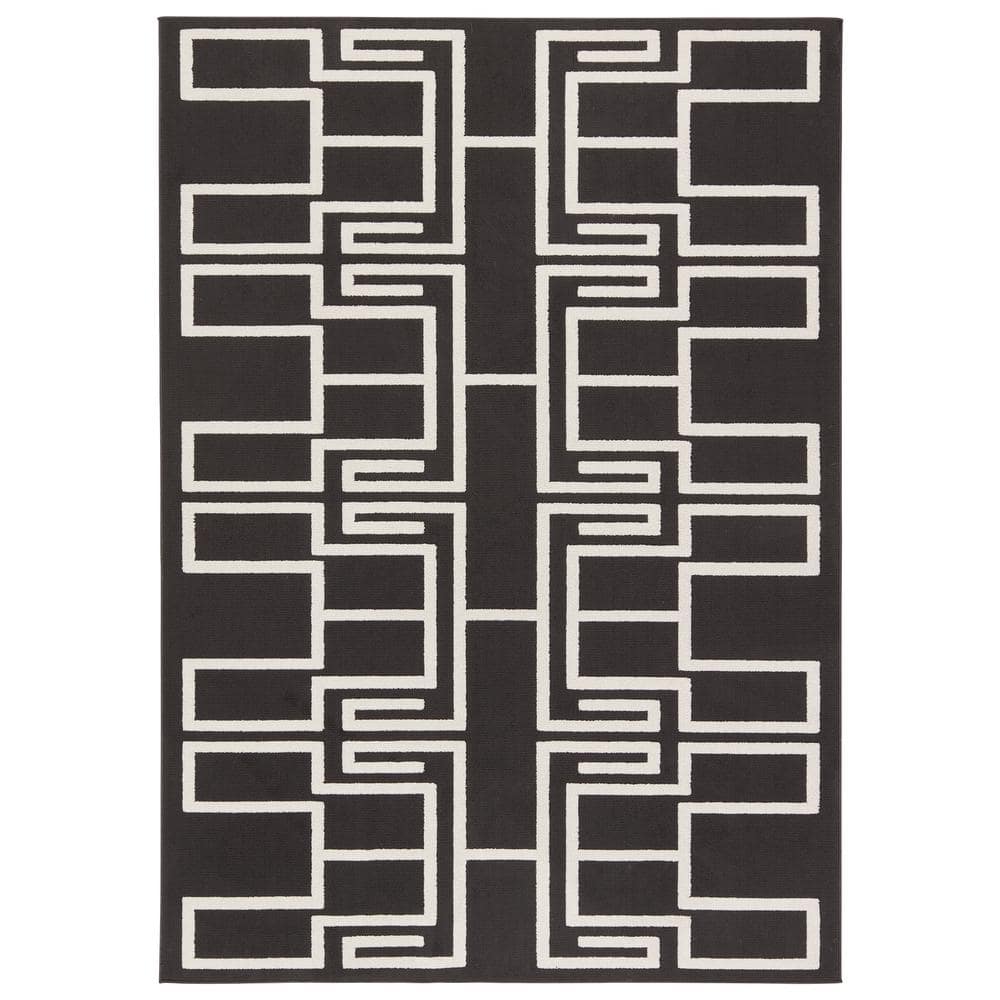 VIBE BY JAIPUR LIVING Odion 5 ft. x 8 ft. Black/White Geometric Indoor ...