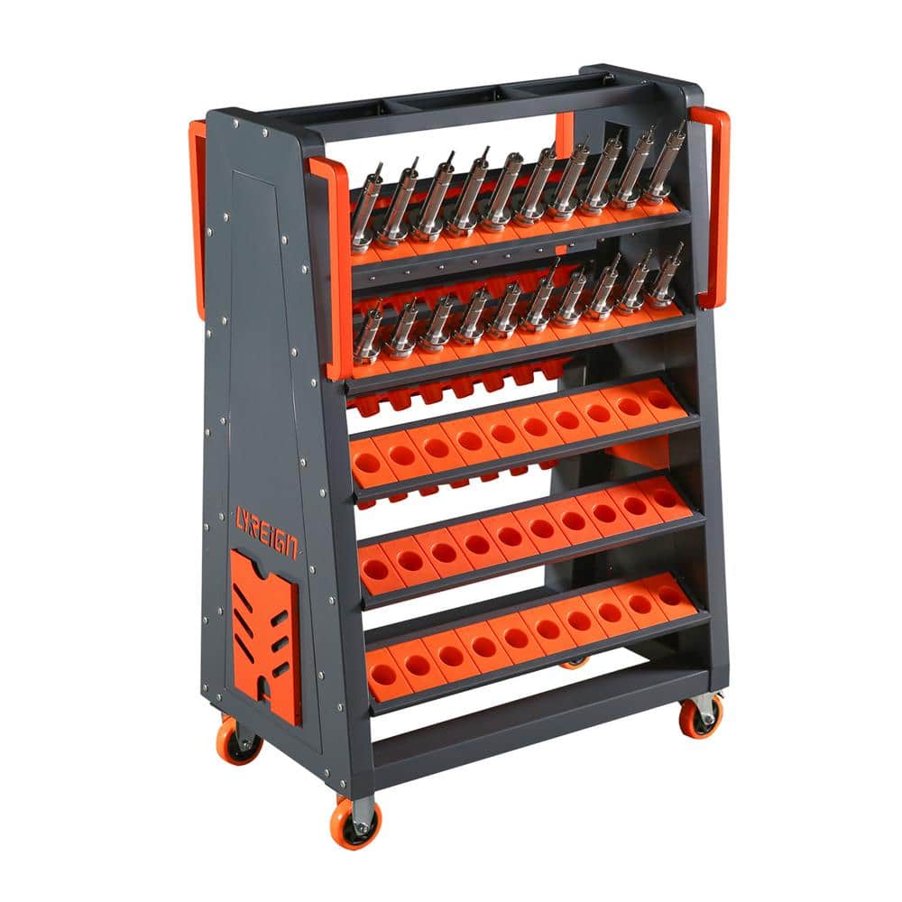FIROMO CAT40 CNC Tool Carrier-100CAP 5-Tier CNC Rolling Cart with ...