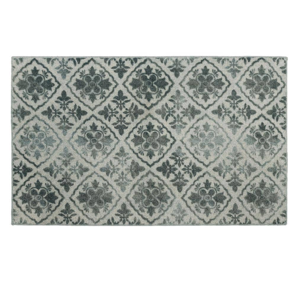 Mohawk Home Diamond Ornament Grey 2 ft. 6 in. x 4 ft. 2 in. Kitchen Mat ...
