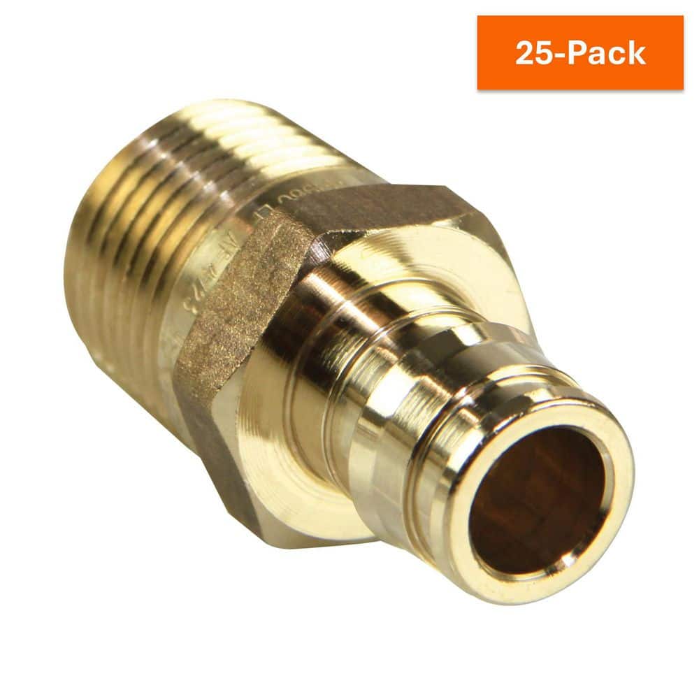 Uponor ProPEX 1/2 in. PEX-A Expansion Barb x 1/2 in. NPT Lead-Free Brass Male Threaded Adapter ...