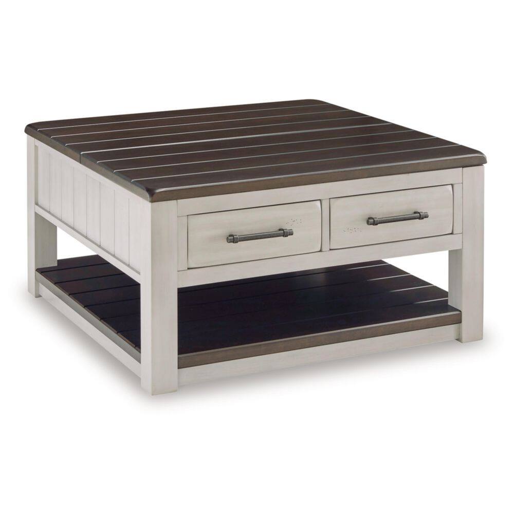 Signature DESIGN BY ASHLEY Darborn 36 in. Gray/Brown Square Wood Coffee ...