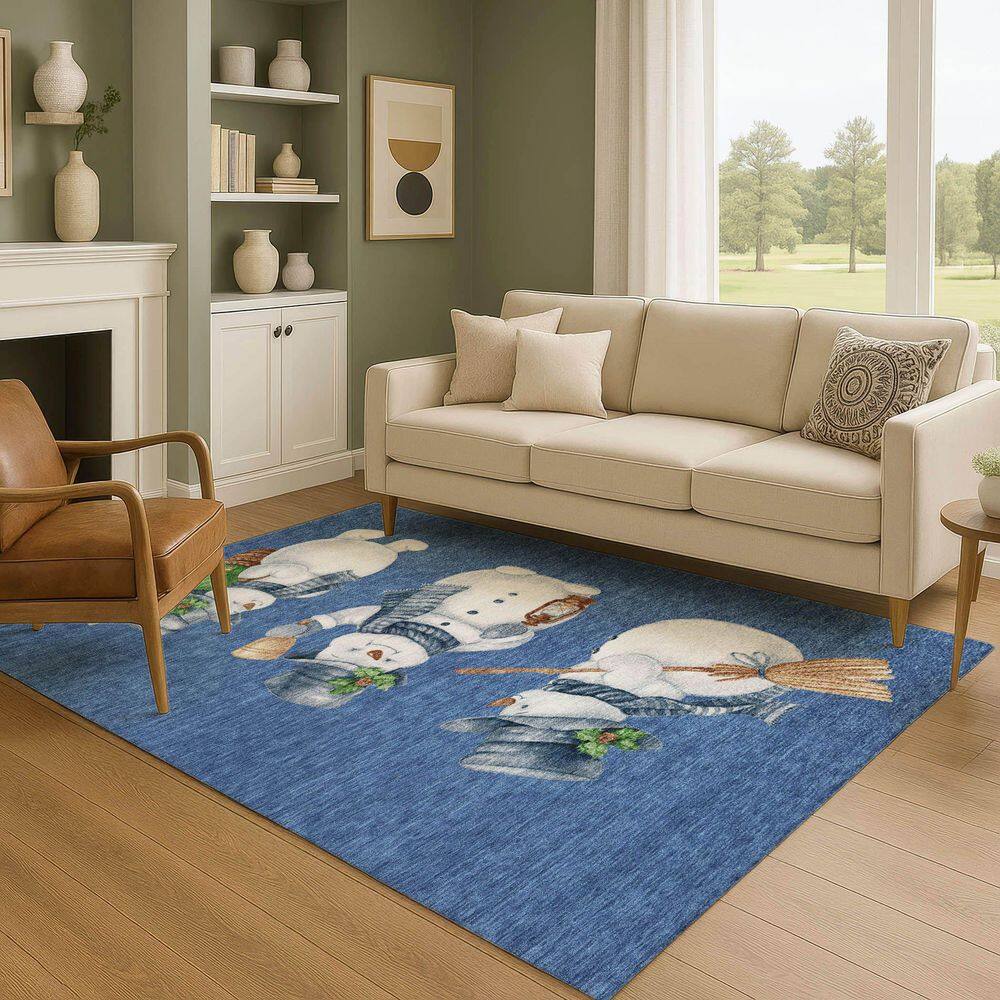 Addison Rugs Mayfield Premium Machine Washable Abstract AMF1826 Navy 9 ...